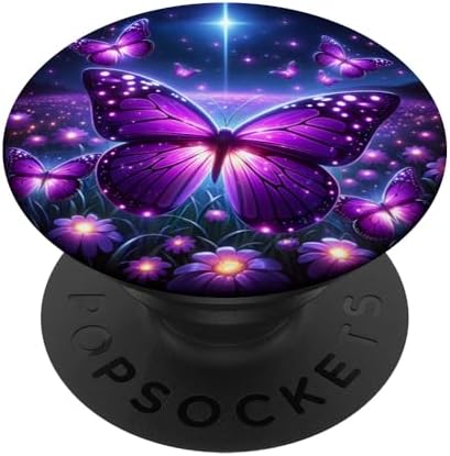 Amazon.com: Purple Butterflies And Flowers PopSockets Adhesive PopGrip ...