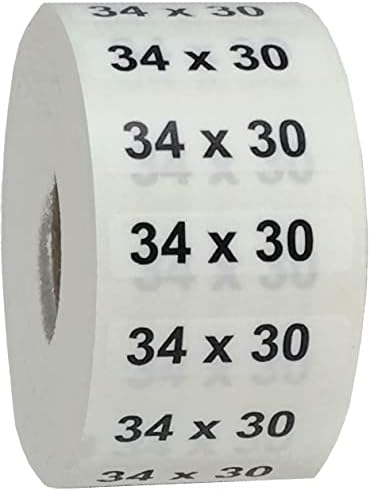 Amazon.com : 34 x 30 Men's Pants Clothing Size Strip Labels 1.25 x 5 ...