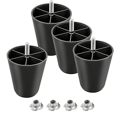 Snapklik.com : Masendelk 4 Inch Plastic Furniture Legs, Round Tapered ...