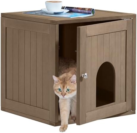 Amazon.com : aaculpet PS Material Indoor Cat House, Litter Box ...