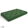 Tri-Fold Futon with Green Mattress Included (Full Size, Natural Finish ...