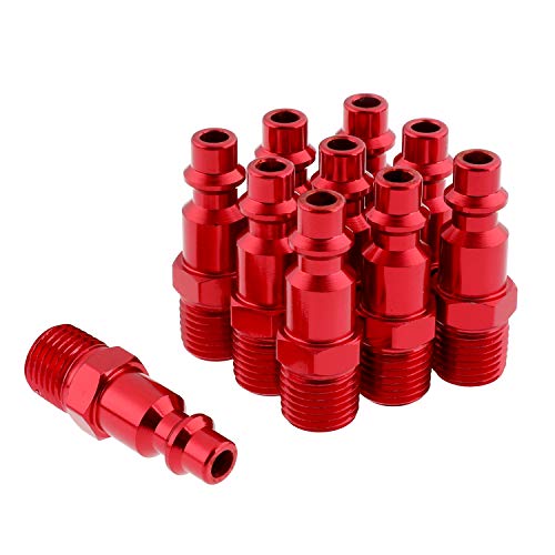 Snapklik.com : Color Fittings, 1/4MNPT Air Plug, I/M Type-Red, 10 ...