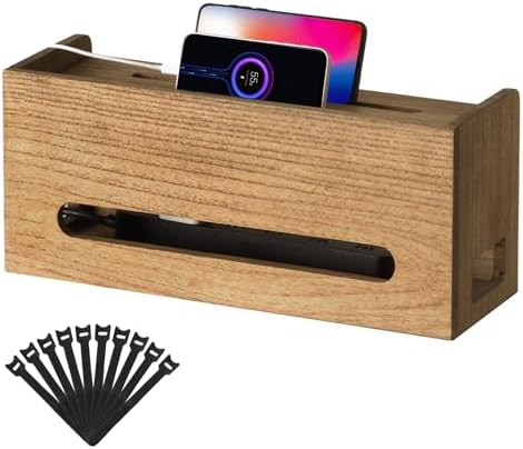 Insun Cable Tidy Box, Acacia Wood Box for Cable Management, Charger ...