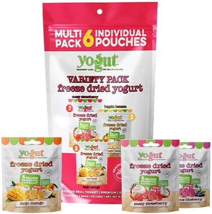 Amazon.com: YoGut Freeze Dried Yogurt Snack, Variety Pack, 6 Pack ...