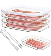 Tefola 4 Pack Rectangular Bacon Cheese Storage Box for Fridge, 304 ...