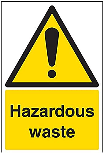 VSafety Hazardous Waste Warning Sign – Portrait – 200mm x 300mm – 1mm ...