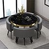 Amazon.com - OCAZI Simple Small Round Table Kitchen Dining Table Set ...