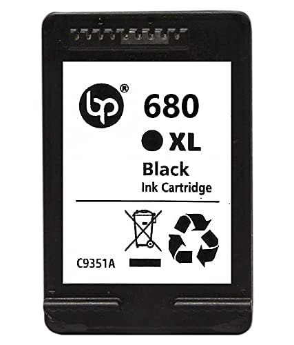 BP BLUE POWER 680 XL Premium Black Ink Cartridge Use for Printers 1115 ...