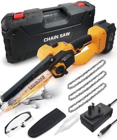 Mini Chainsaw - Brushless Motor 1000W, Electric Chain Saw Cordless 6 ...