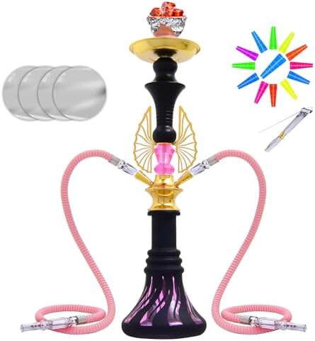 Amazon.com: 21" Elegant 2-Hose Hookah Set - Premium Kit with 20 Tips ...