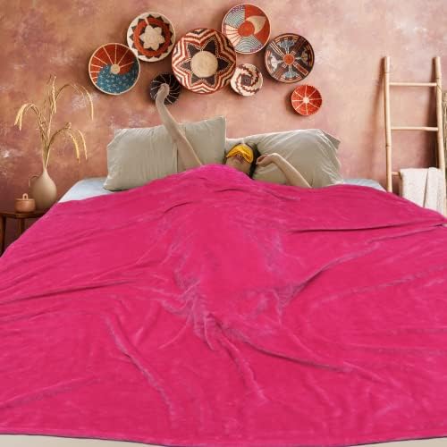 Amazon.com: Fleece Pink Throw Blanket for Couch Cozy Soft Throws ...