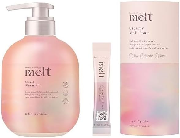 Amazon | melt【セット】モイストシャンプー480ml & クリーミーメルトフォーム炭酸パウダー | melt(メルト) | シャンプー 通販