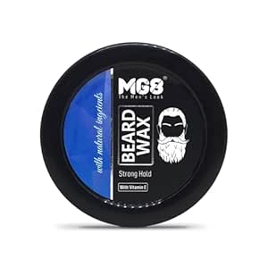 MG8 Beard Wax A Great Styling Agent to Style Your Frizzy & Unmanageable Beard Hair, Strong Hold ...