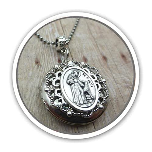 Amazon.com: Saint Francis Locket, Patron Saint of Animals. A Saint ...