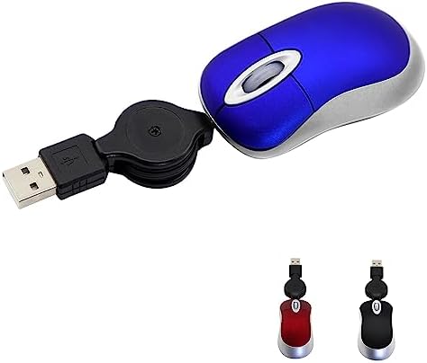 Amazon.com: Samudgate Mini Wired Mouse Small Retractable Cable USB ...