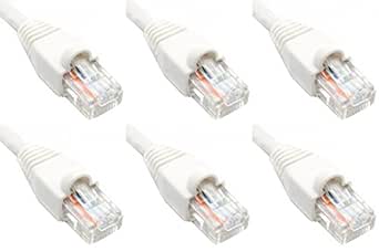 Ultra Spec Cables Pack of 6 - White 2FT Cat6 Ethernet Network Cable LAN ...
