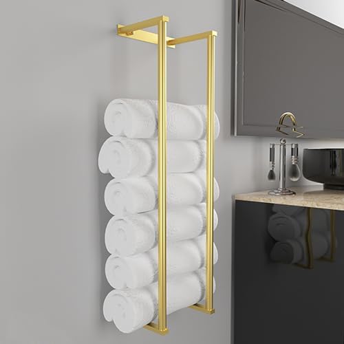 Amazon.com: Metal Towel Racks for Bathroom Wall Mounted, Towel Holder ...