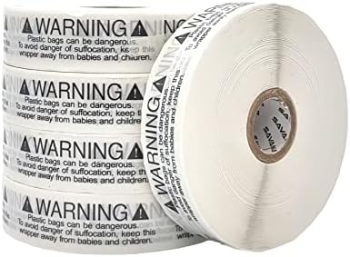 1000 Transparent Safety Suffocation Warning Stickers for Plastic ...