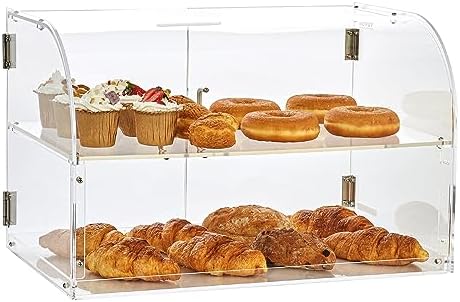 VEVOR Pastry Display Case, 2-Tier Commercial Countertop Bakery Display ...