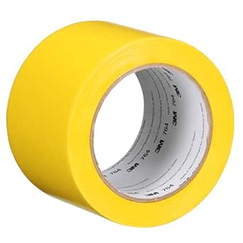 3M Vinyl Tape 764, General Purpose, 3 in x 36 yd, Yellow, 1 Roll, Light ...