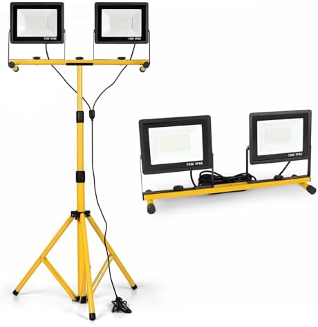 21000 Lumen Work Lights with Stand, 2 Adjustable Head LED Work Light ...