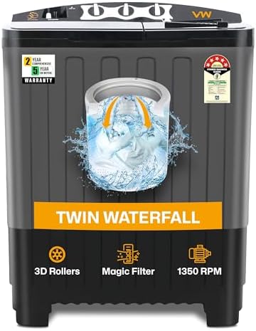 VW 7.5 kg 5 Star Aqua Spin Semi Automatic Top Load Washing Machine ...