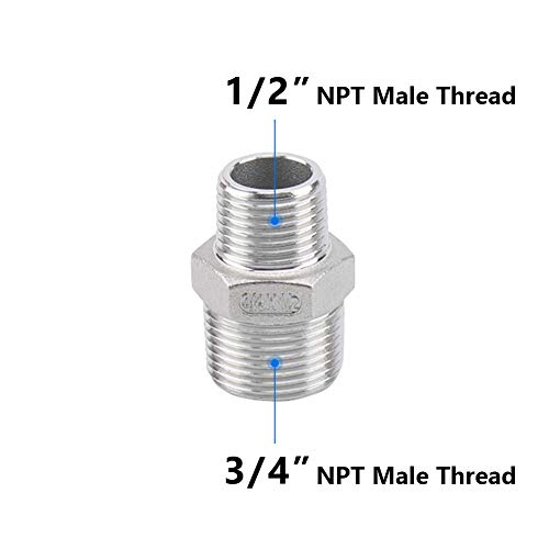 Snapklik.com : Feelers Reducing Hex Nipple, 304 Stainless Steel 3/4x 1/ ...