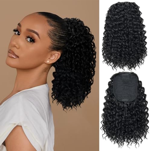 Amazon.com : AISI BEAUTY Brown Ponytail Extension Curly Drawstring ...