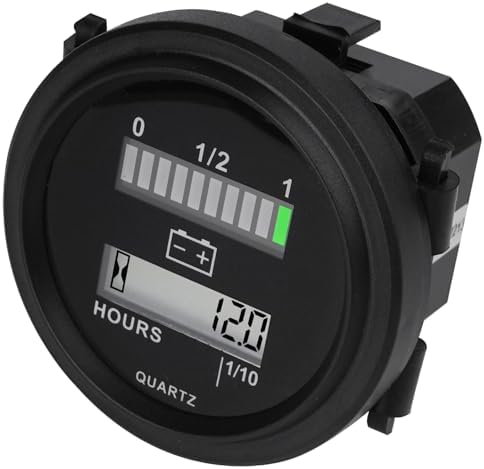 Amazon.com: Qiilu LED Digital Battery Indicator Gauge with Hour Meter ...