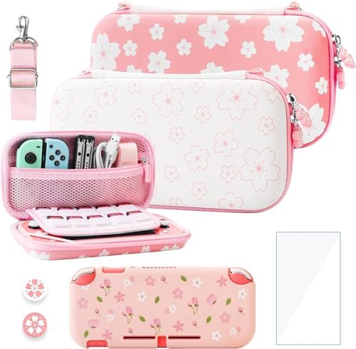 Amazon.com: RHOTALL Pink-White Cherry Blossom Carrying Case for ...