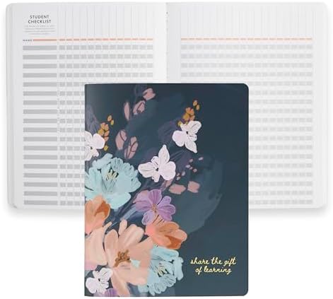 Amazon.com : Erin Condren Bound Teacher Record Book - Bold Blooms ...