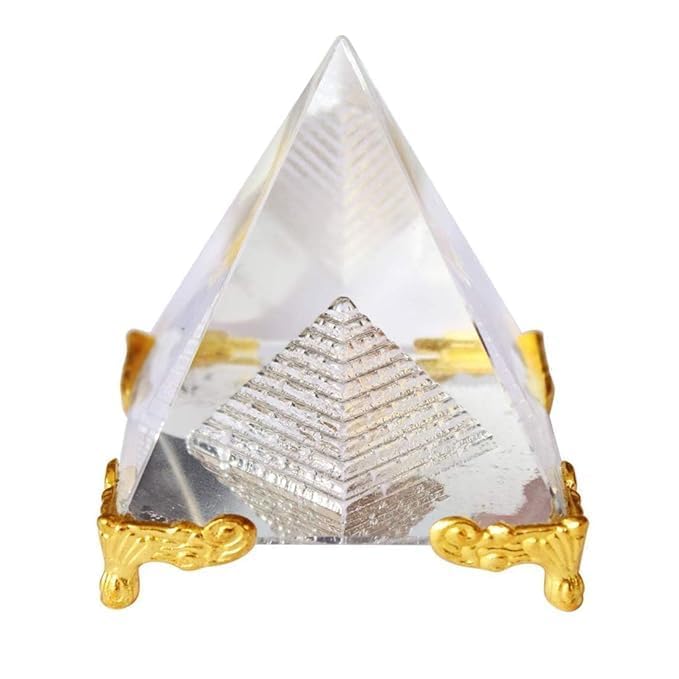 Buy Geetan Feng Shui Crystal Pyramid with Stand Amethyst Energy ...