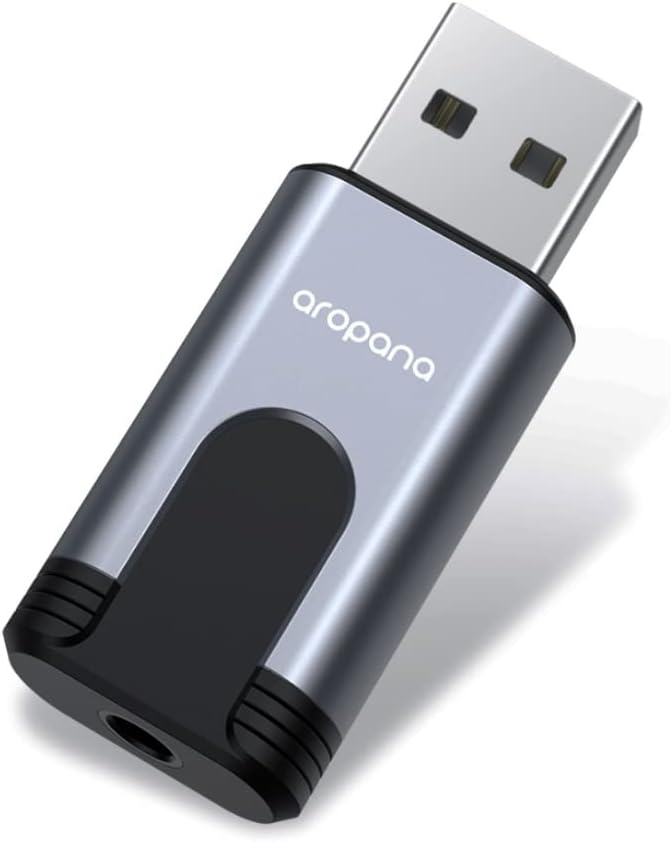 AROPANA USB 2IN1 Audio Adapter External Sound Card USB to Audio 3.5mm ...