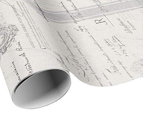 Amazon.com: French Gift Wrap Sheets - Grey French Country Grain Sack ...