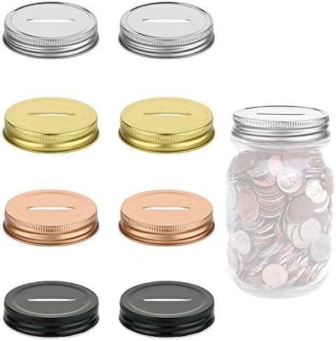 Amazon.com: Cosmos 8 Pcs Coin Slot Bank Lids for Regular Mouth Mason ...