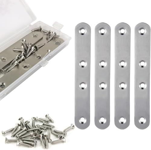 Amazon.com: 4 Pack Flat Straight Bracket Mending Plate for Wood ...