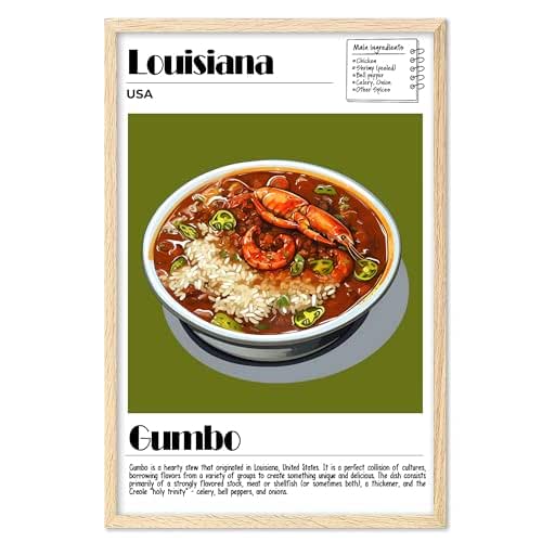 Amazon.com: Gumbo Poster, Food Wall Art, USA Food Print, Modern Kitchen ...