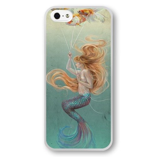Amazon.com: Mermaid with Goldfish Balloons designed plastic iPhone 5/5s ...