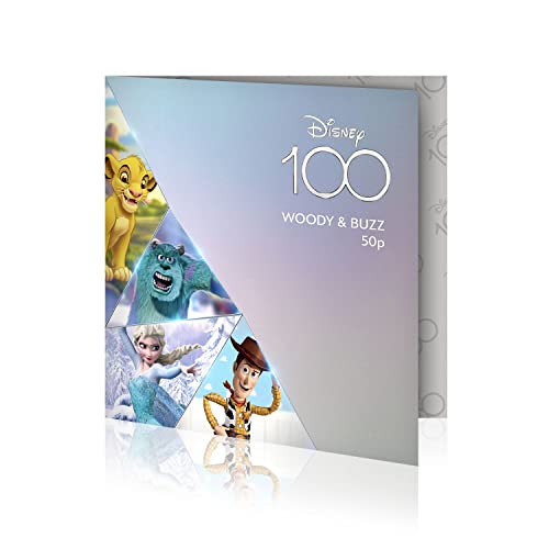 Disney 100th Anniversary D100 Toy Story Woody & Buzz 50p BU Colour Coin ...