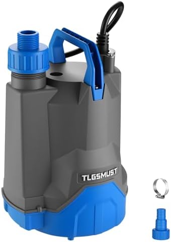 Tlgsmust Submersible Water Pump, 1/3 HP 2450GPH Utility Pump ...