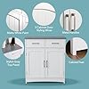 Amazon.com: VANIRROR Modern White Buffet Cabinet, 26x30 Inches, 2 Doors ...