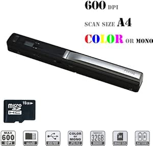 Amazon.com: PS410(with Micro SD 16GB) 900DPI Colour & Mono HandyScan ...