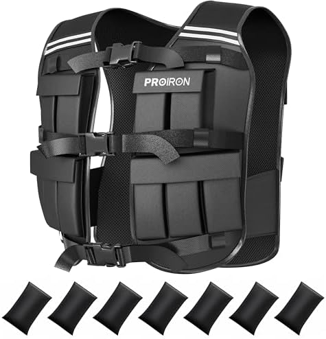 PROIRON Adjustable Weighted Vest 10kg, 20 Weight Packs, Weight Jacket ...