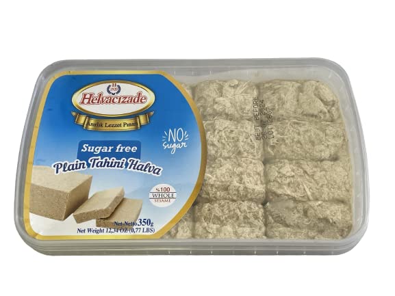 Amazon.com : Sugar Free Premium Plain Halva 12.34oz.| Sesame Tahini ...