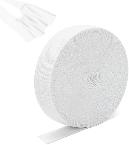 Ysimple 6 Pcs Elastic for Sewing 10/15/20mm - 30 Meters Black & White ...
