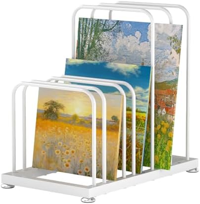 Amazon.com: YAGEANNL Art Storage Rack,Countertop Art Rack,Metal Canvas ...