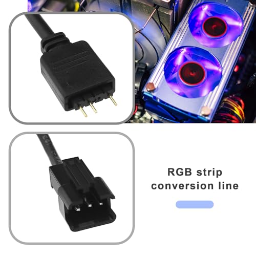 EMSea 2pcs 3-Pin RGB Light Strip Conversion Cables Computer Motherboard ...
