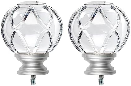Amazon.com: ILAISIHOME Decorative Curtain Rod Finials, Polyresin Round ...
