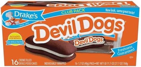 Amazon.com : Drake's Devil Dogs, 16 ct./26.5 oz. Snack Cakes Club Pack ...