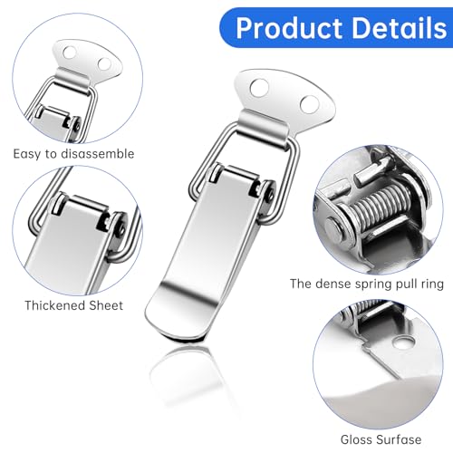 Spring Loaded Toggle Latch Hasp,4 Set Spring Loaded Buckle Latch ...